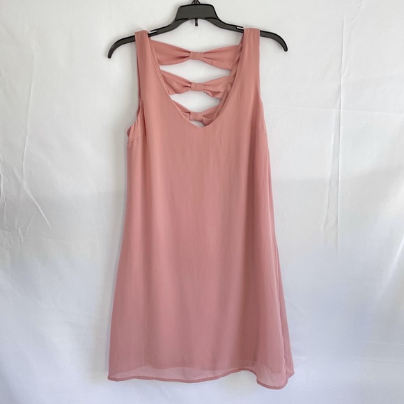 Dresses | Dusty Pink Soft Flowy Dress With Open Bow Back | Poshmark